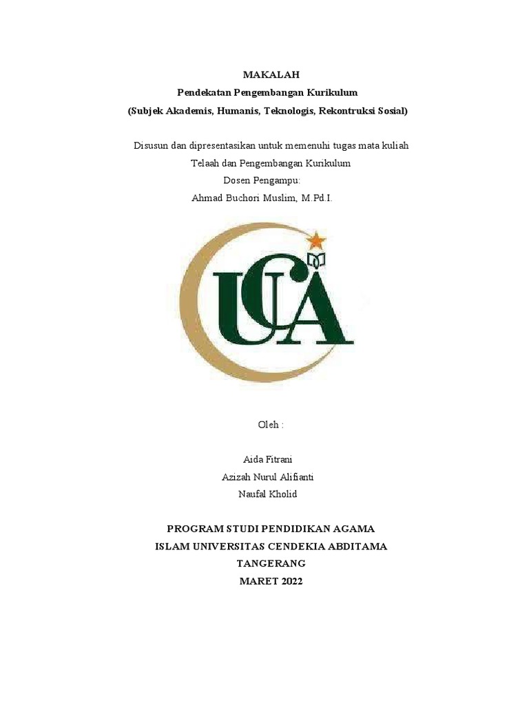 Kel 4 Pendekatan Pengembangan Kurikulum PAI | PDF