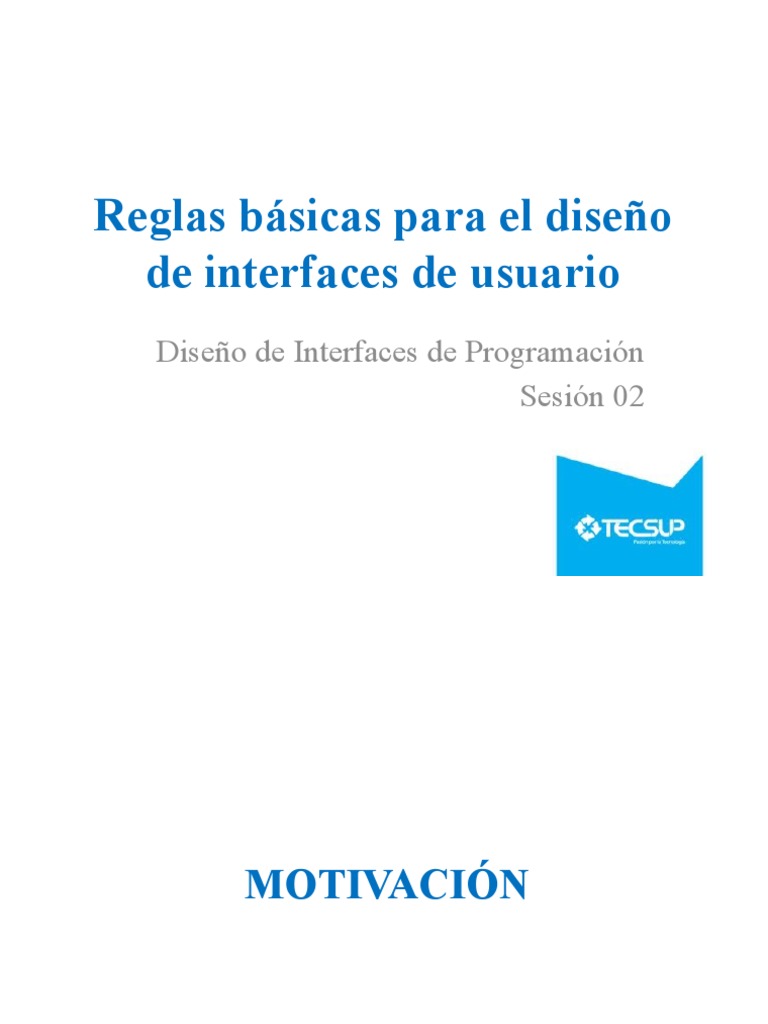 Sesión 02 - Reglas Básicas para El Diseño de Interfaces | Descargar gratis PDF | Diseño de ...