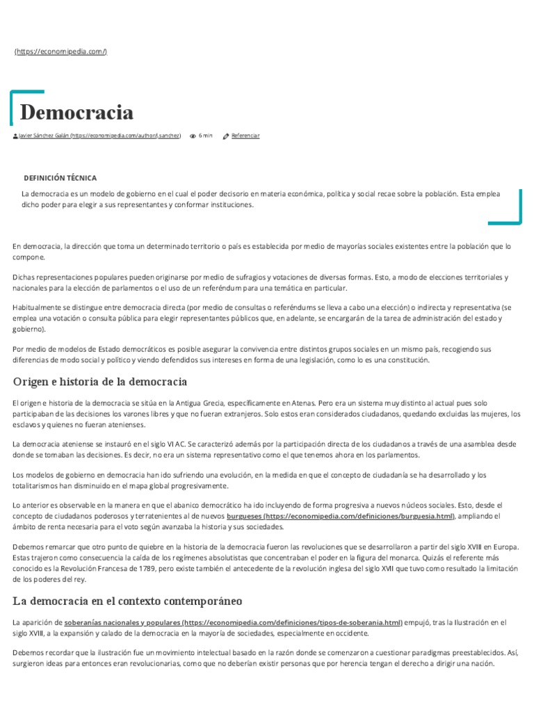Democracia Concepto | PDF | Democracia | Ideologías políticas