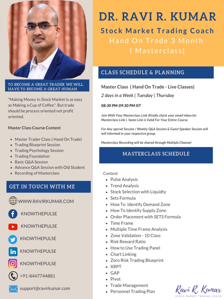 Masterclass Schedule Pdf Stock Market Financial Markets