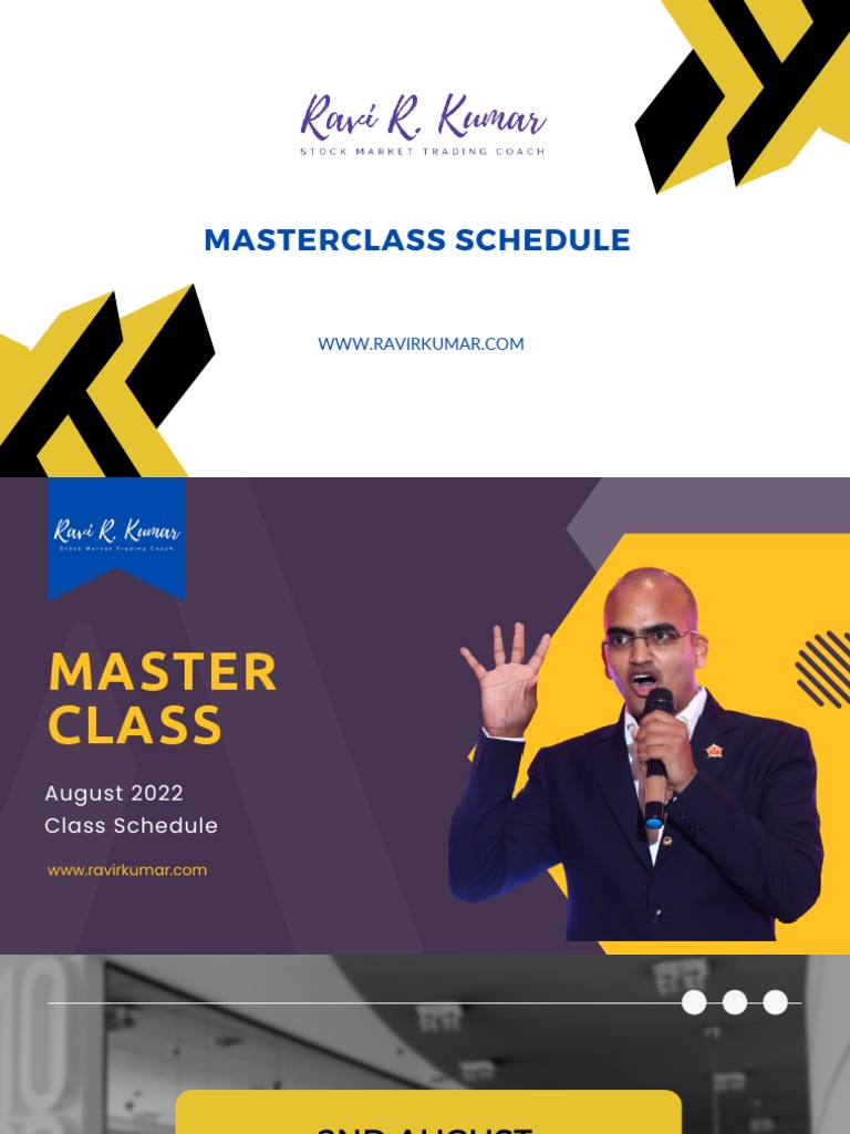 Ravi R Kumar Masterclass Schedule | PDF | Investing | Economies