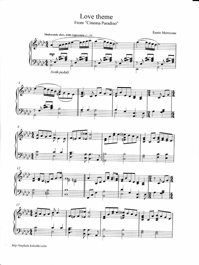 Cinema Paradiso Love Theme Sheet Music | PDF