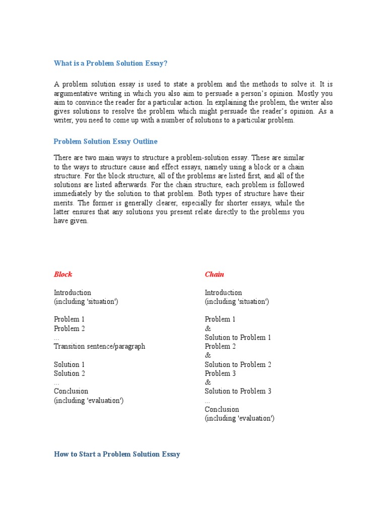 Understanding Problem Solution Essays | PDF | Mental Disorder | Essays