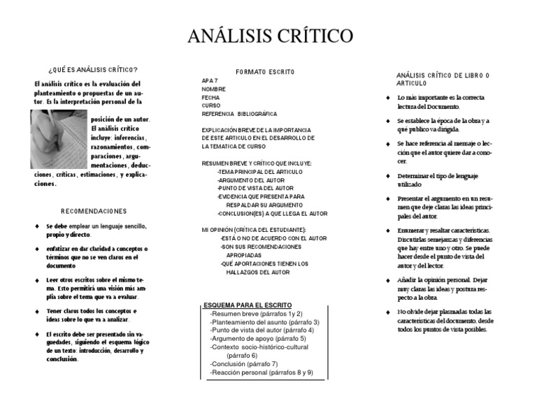 Análisis Crítico De Documento Qué Es Análisis Crítico Pdf Argumento