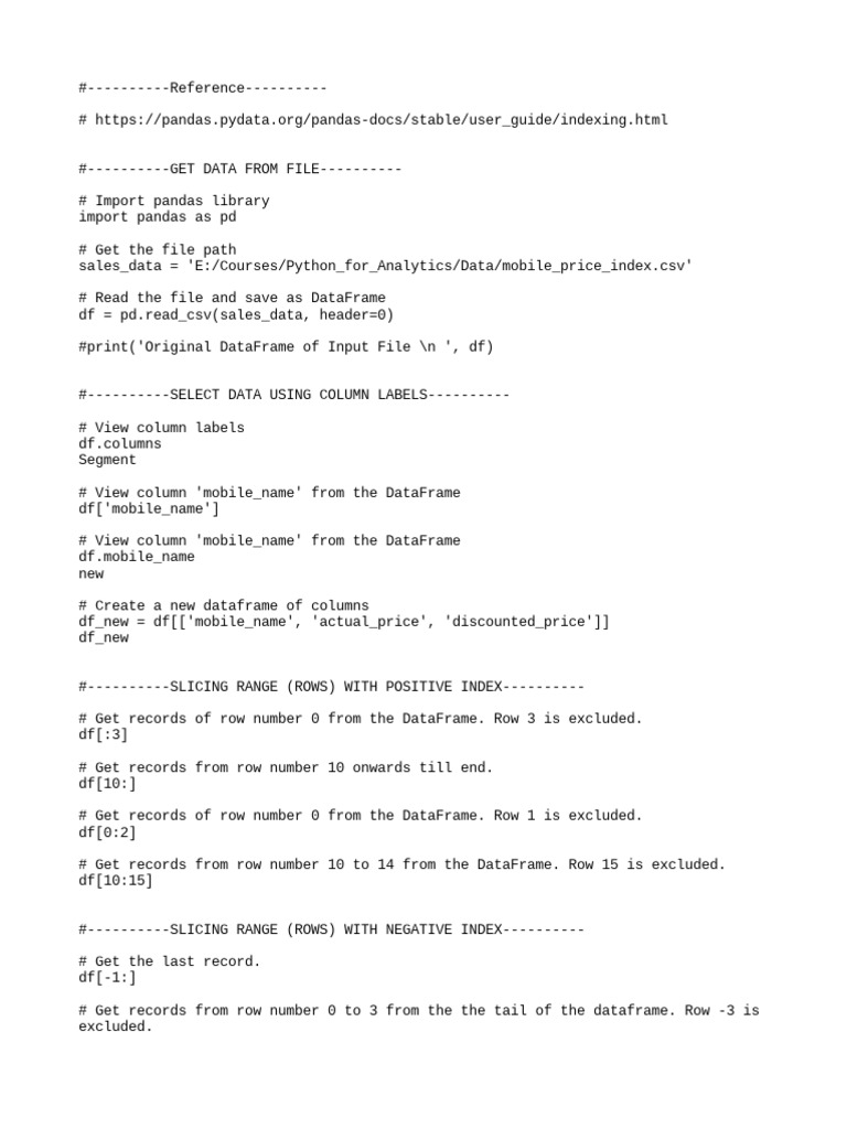 Module 05.0 - PA - Pandas - DataFrame - Select - Data | PDF | Computing ...
