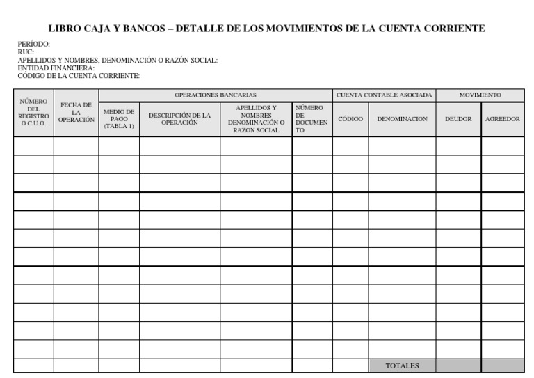 Libro Caja y Bancos - Movi. de La Cuenta Corriente | PDF
