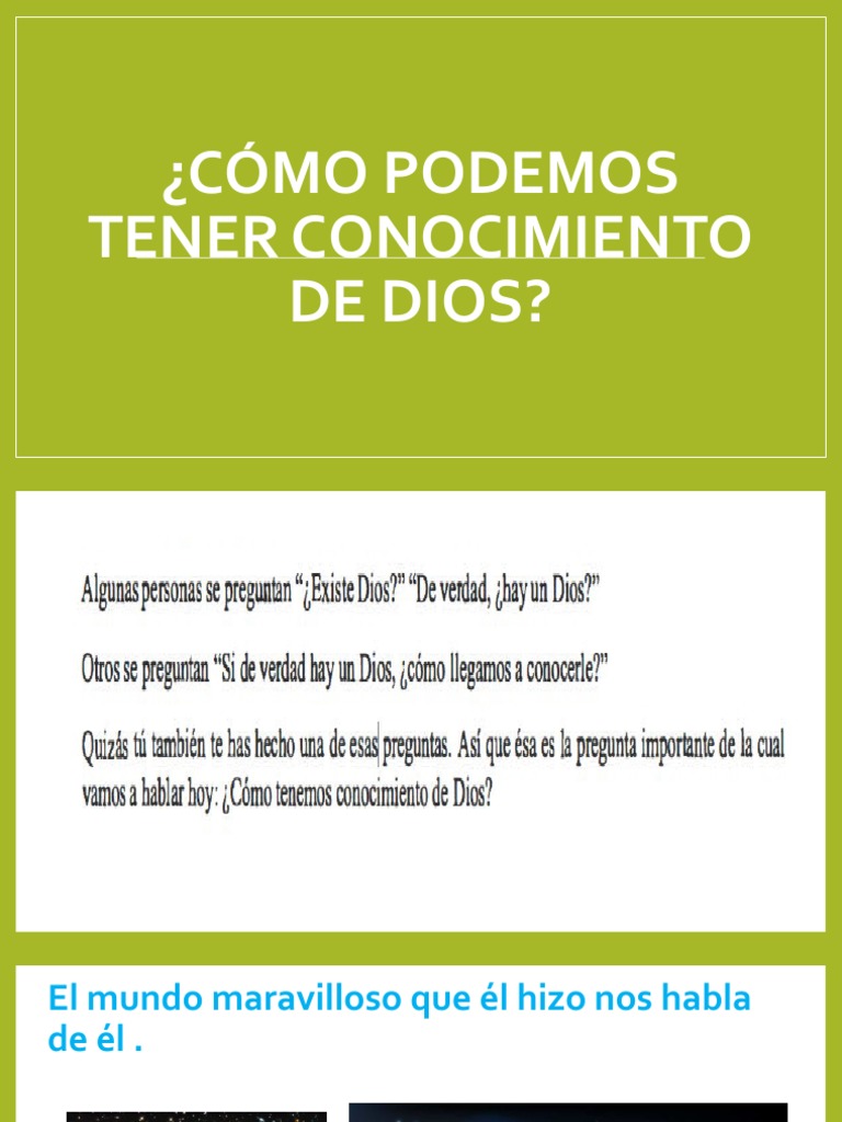 Cómo Podemos Tener Conocimiento de Dios | Descargar gratis PDF | Cristo (título)
