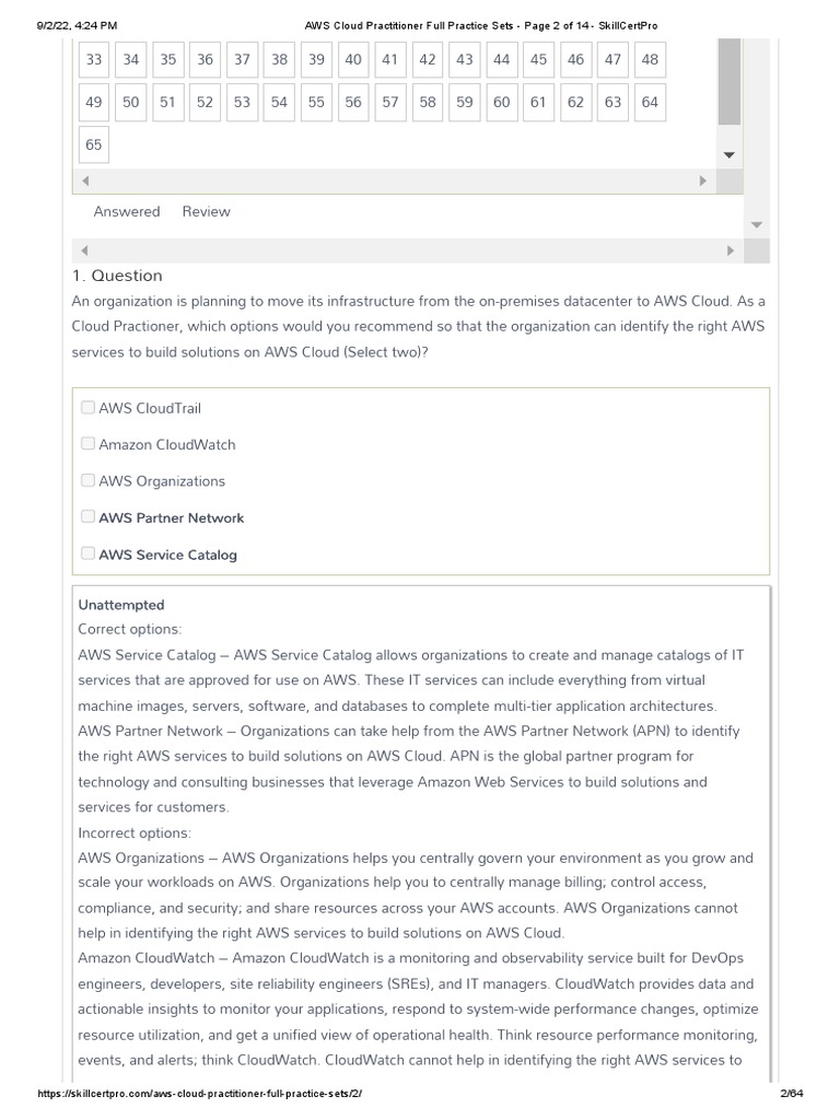 AWS Cloud Practitioner Practice Set 2 | PDF | Cloud Computing | Amazon Web Services