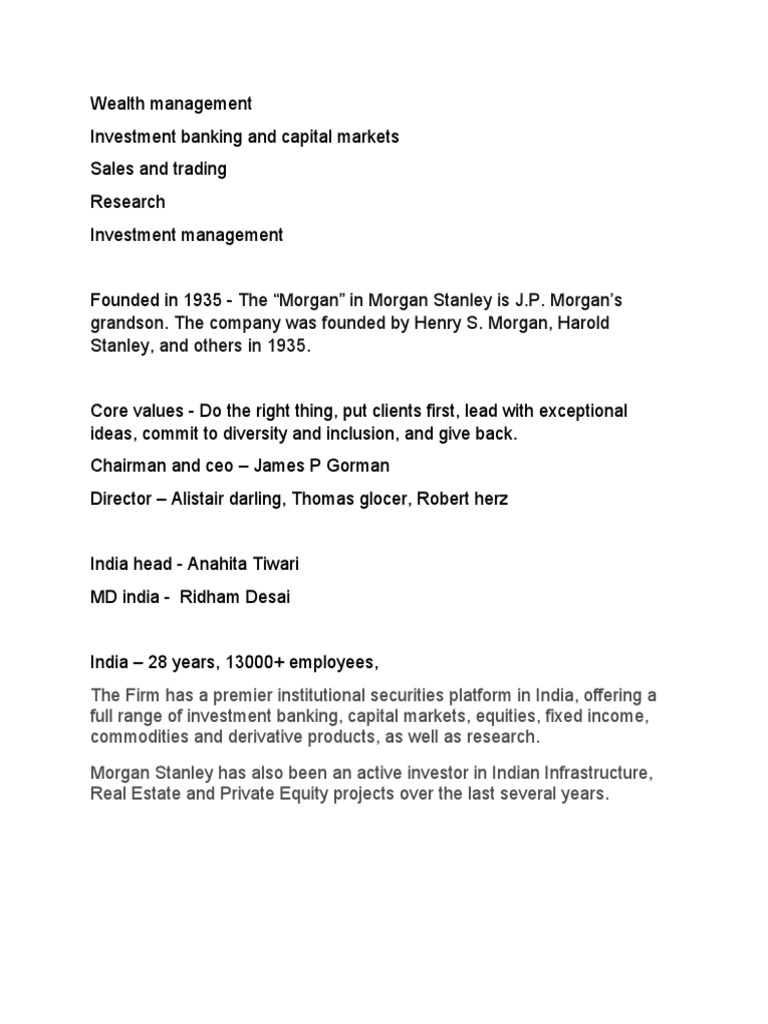 The "Morgan" in Morgan Stanley Is J.P. Morgan's Grandson. The Company ...
