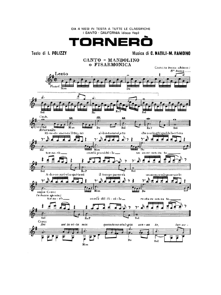 Tornerò | PDF