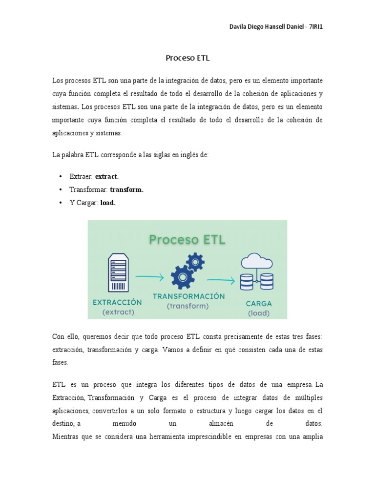 Proceso ETL | PDF | Bases de datos | Datos