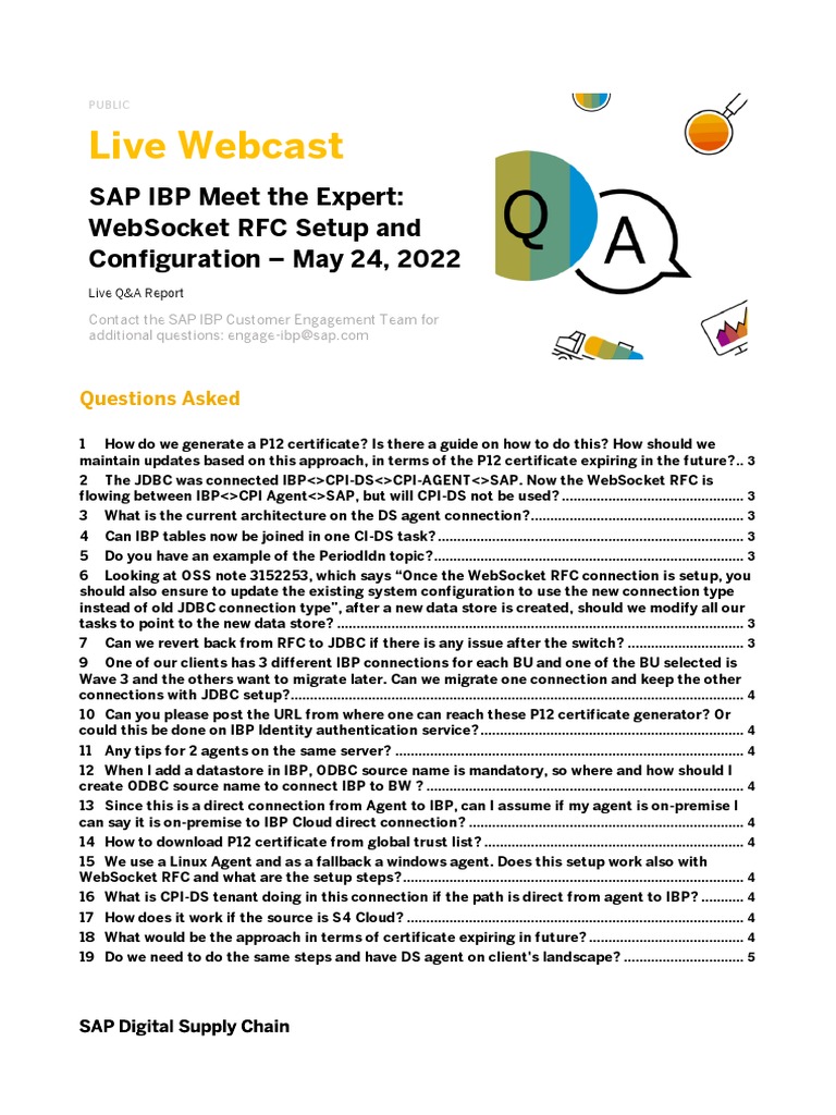 (Q&A) 2022 SAP IBP Meet The Expert WebSocket RFC Setup and ...