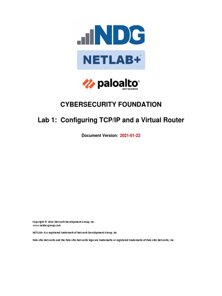 PAN CFv1 Lab 01 | PDF | Router (Computing) | Computer Network