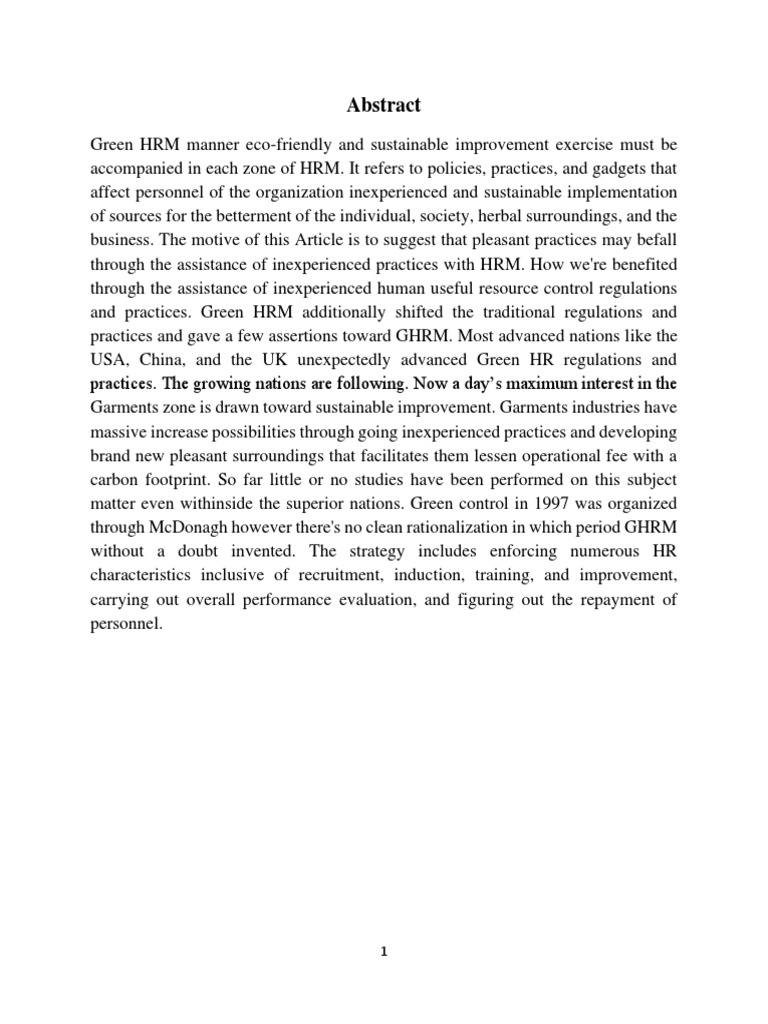 Green HRM Assignment Final | PDF | Human Resource Management | Sustainability