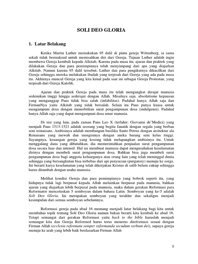 Soli Deo Gloria dalam Alkitab | PDF