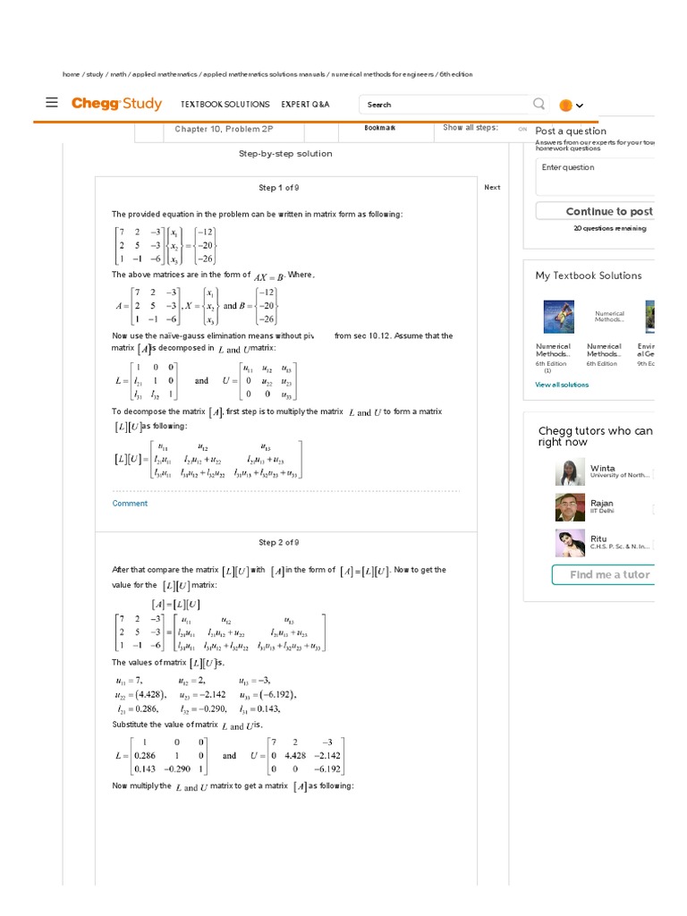Ch10p2 Pdf Matrix Mathematics Functions And Mappings