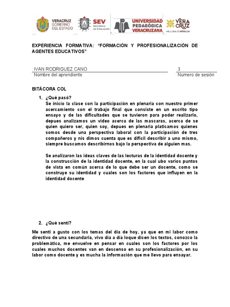 Bitácora COL Sesion 3 IVAN | PDF