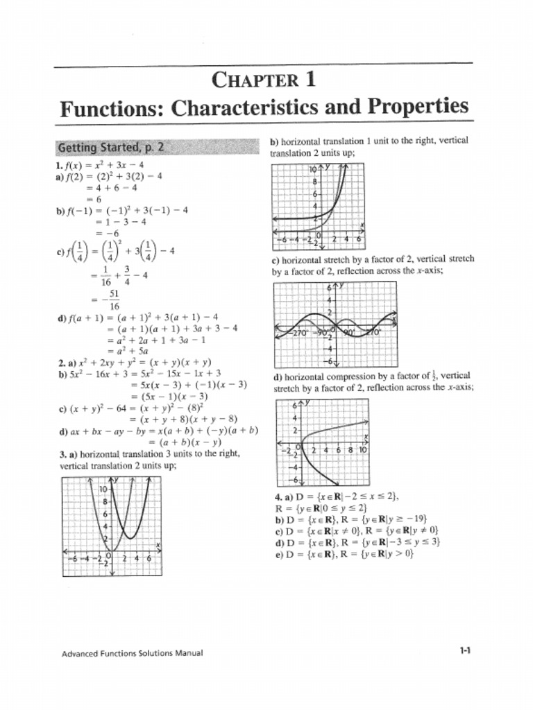 Nelson Advance Functions Answers Chapter 1 | PDF Nelson Advance Functions Answers Chapter 1 | PDF