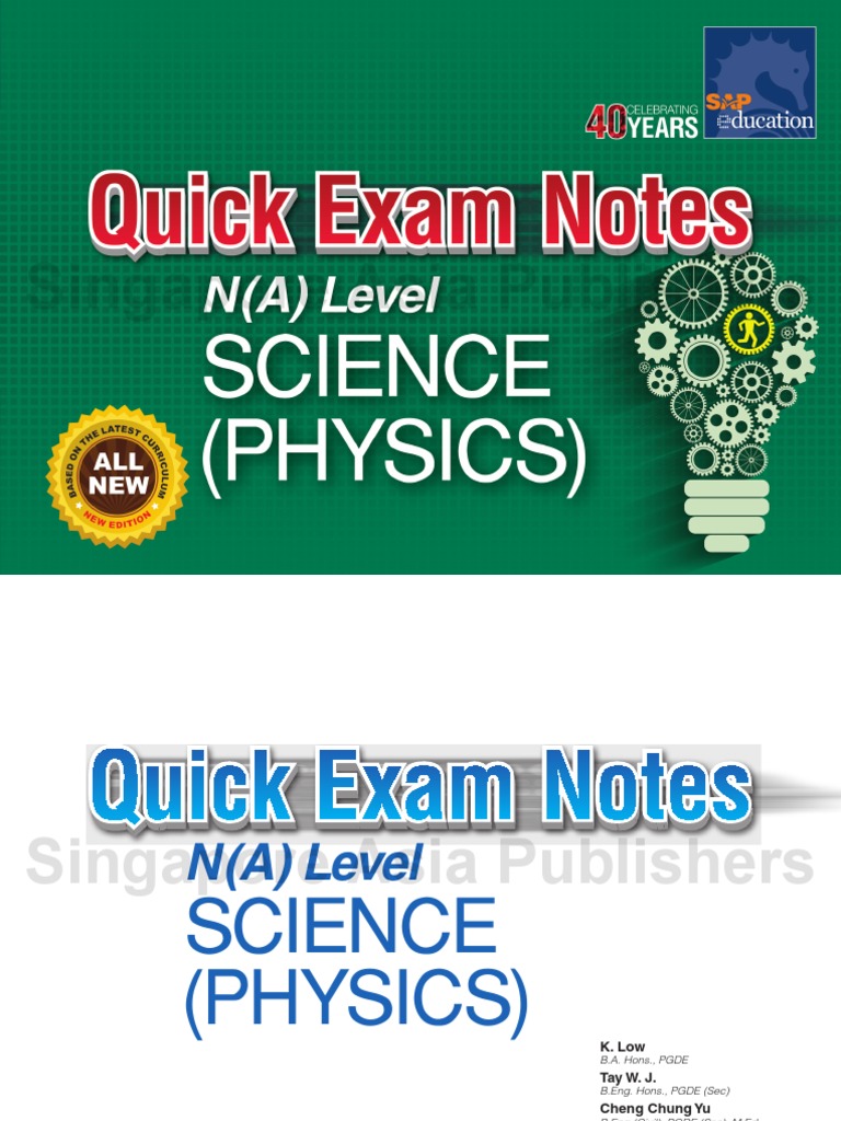 Quick Exam Notes NA Science Physics | PDF | Weight | Force