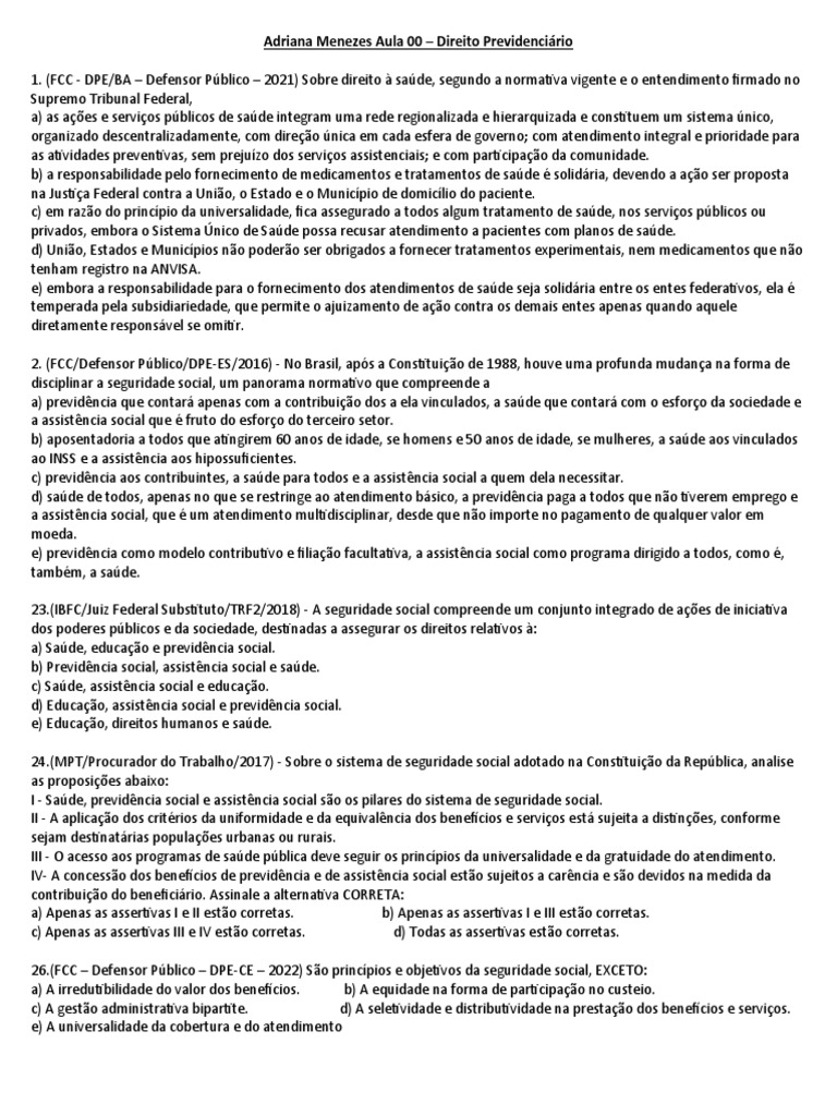 Dir. Previd. Aula 00 | PDF | Bem-estar social | Brasil