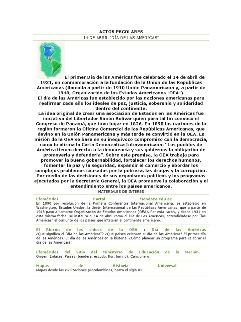 Acto 14 de Abril | PDF | Américas | Relaciones Internacionales