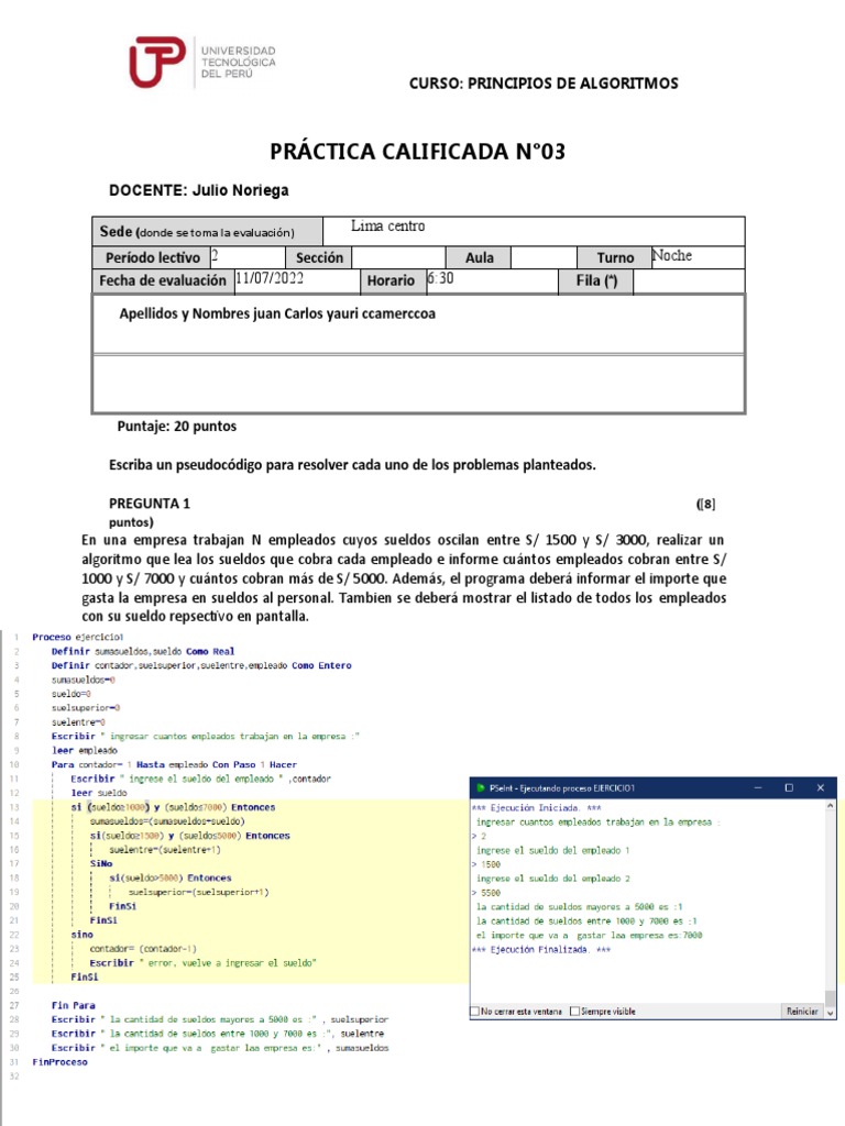 PC03 - Principios de Algoritmos | PDF | Negocios