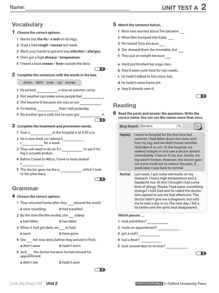 Link L8 U2 Unit TestA | PDF | Infection | Public Health