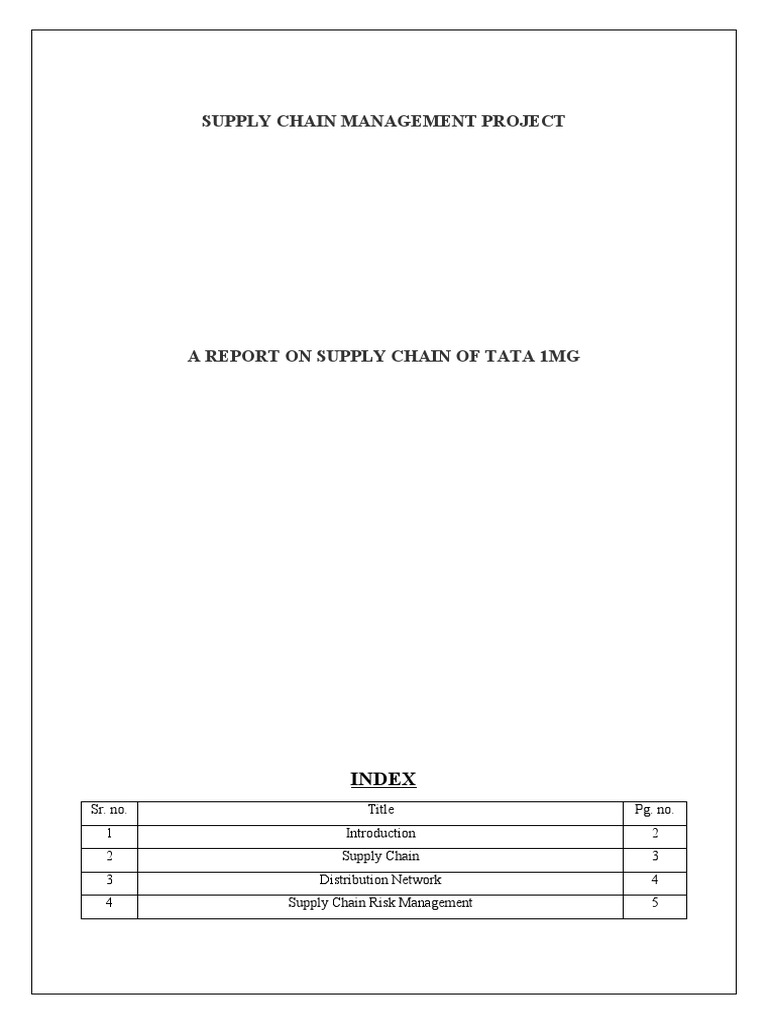 SCM G1 TATA 1mg | PDF | Supply Chain | Inventory