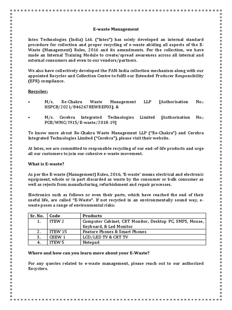E-Waste Management and Recycling Guide | PDF | Electronic Waste | Recycling