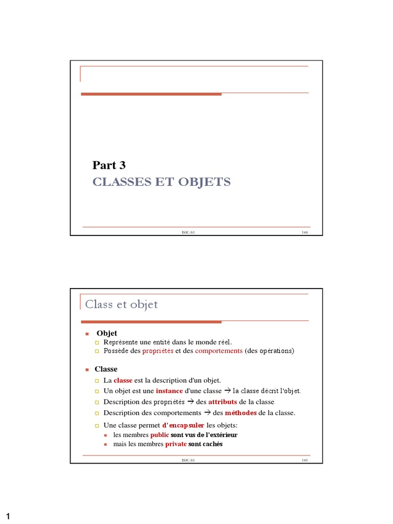 C3-Classes Et Objets | PDF | Classe (informatique) | Gestion informatique