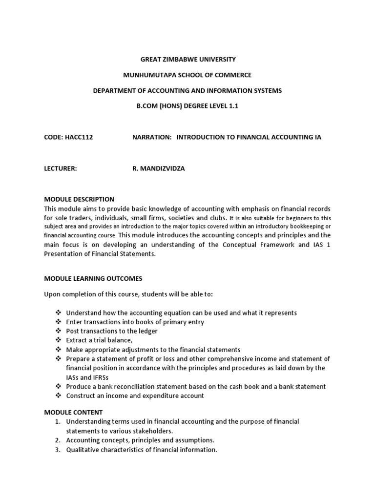 Intro to Financial Accounting IA | PDF | Debits And Credits | Depreciation
