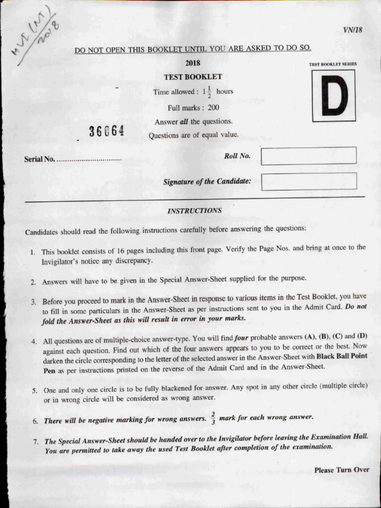 Mvi 2018 Exam Paper | PDF