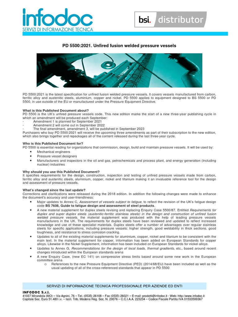 PD 5500:2021 Specification Overview | PDF | Stainless Steel | Steel