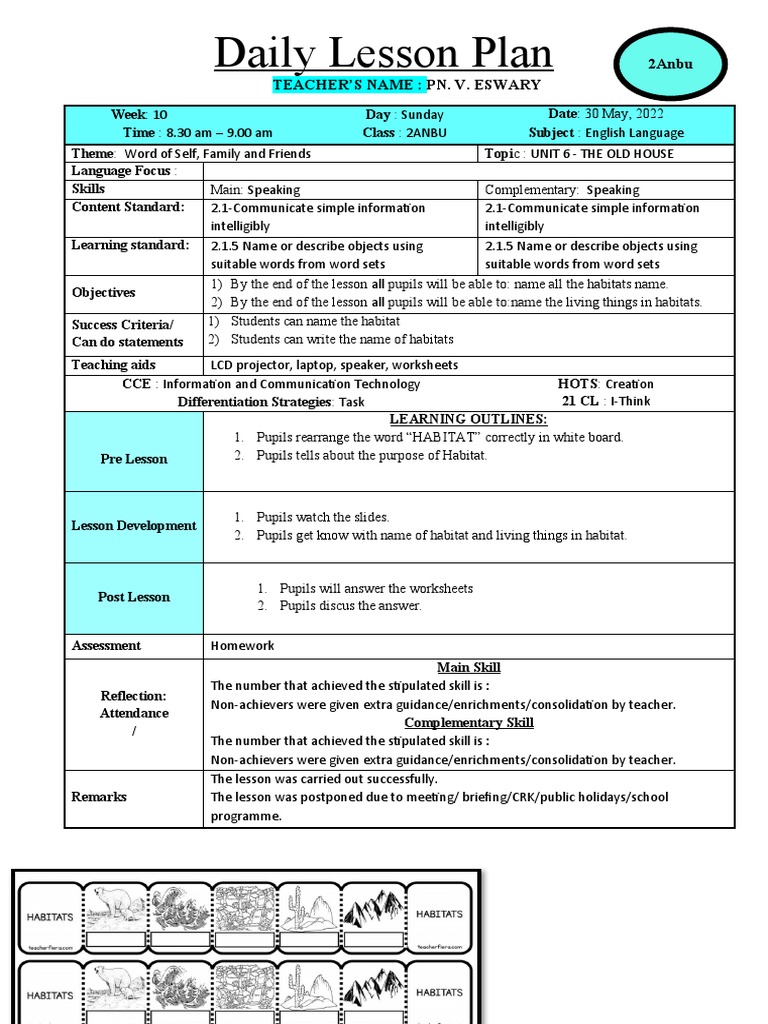 YEAR 2 lesson plan for practicum | PDF | Lesson Plan | Communication