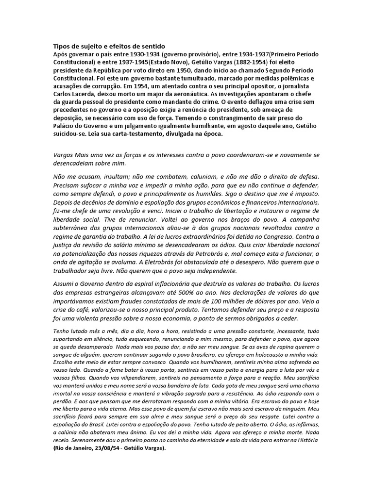 Carta De Getulio Vargas Pdf