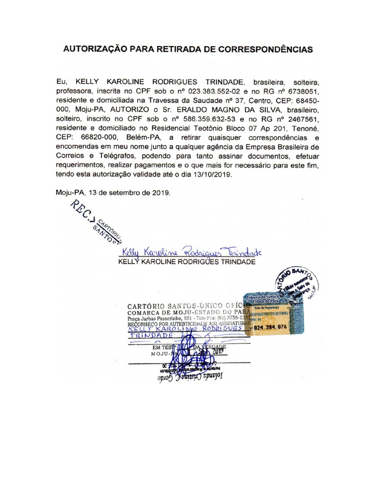 Autorização Correios | PDF Autorização Correios | PDF