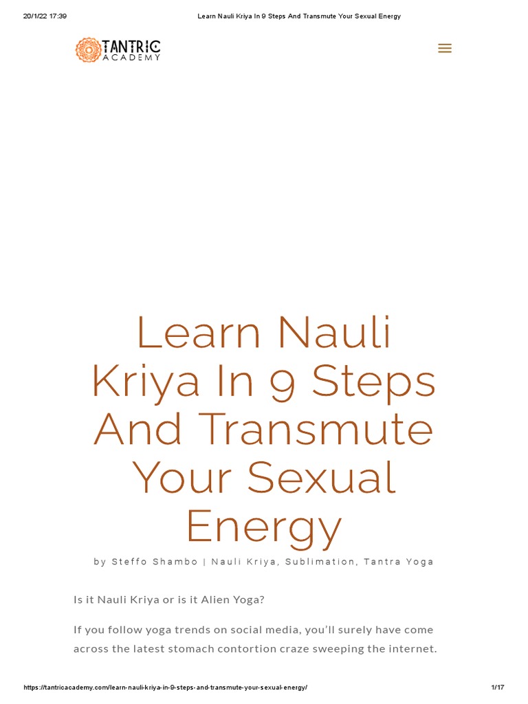 Learn Nauli Kriya in 9 Steps and Transmute Your Sexual Energy | PDF ...