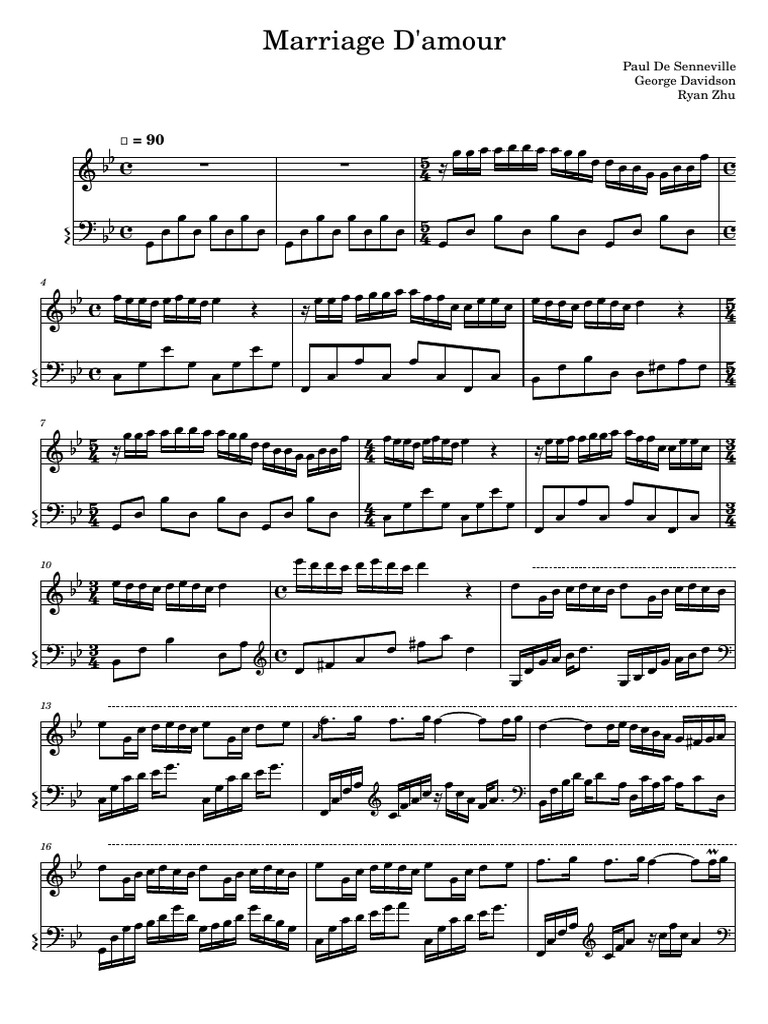 Marriage D'amour Sheet Music | PDF