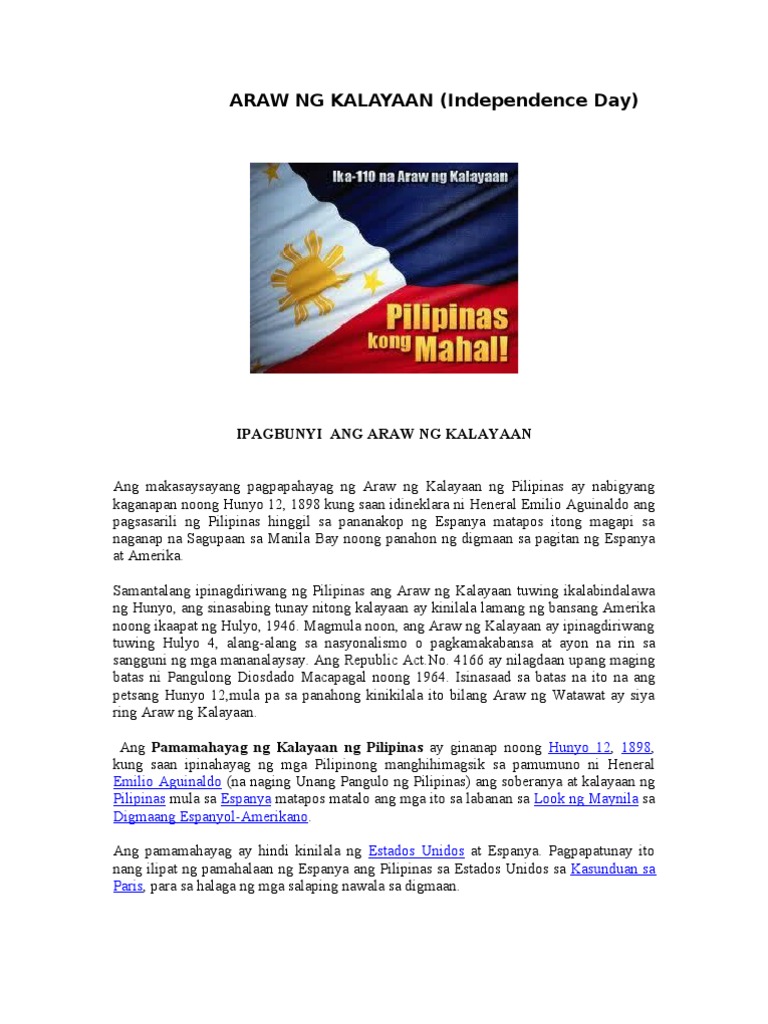 Araw NG Kalayaan | PDF