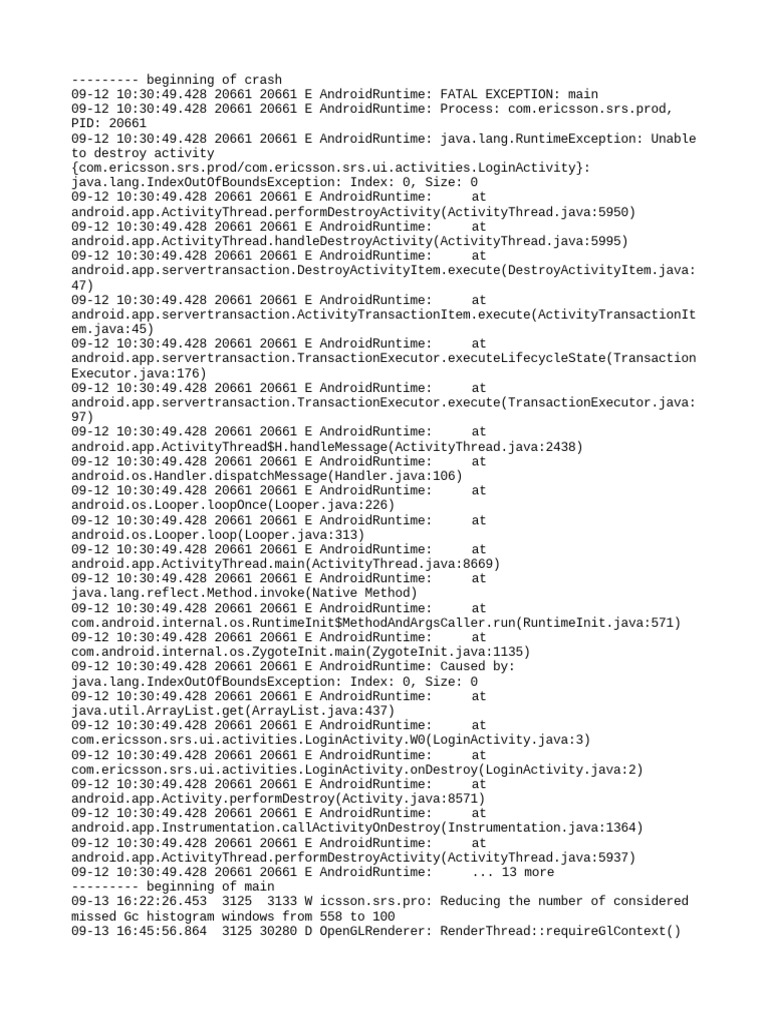 2022 09 13 16 45 57logcat | PDF | Java (Programming Language) | Software Development