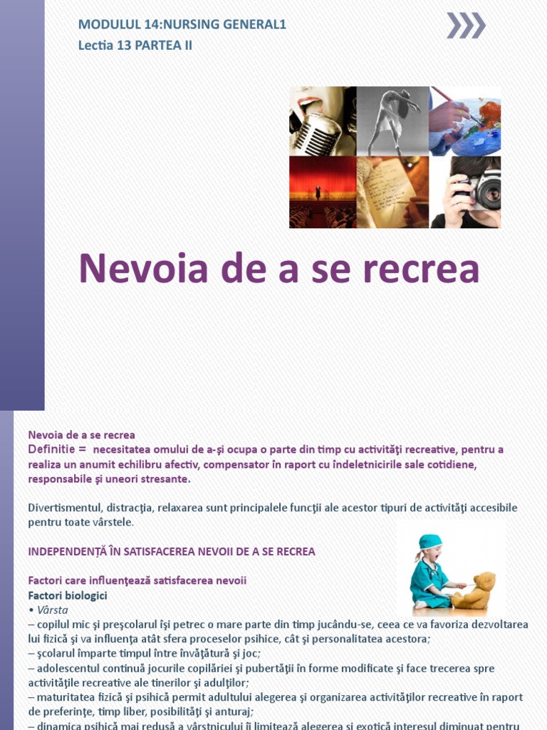 Lectia 13. Partea II Nevoia de A Se Recrea | PDF