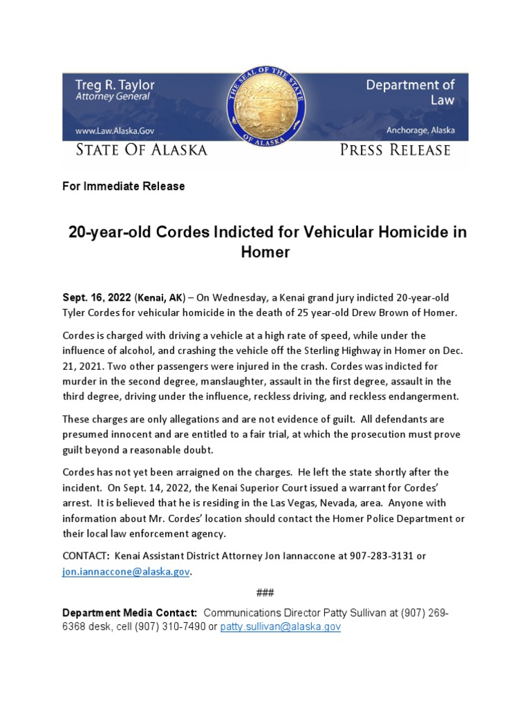 Homer 20-Year-Old Indicted by Kenai Grand Jury | PDF | Social Science | Law