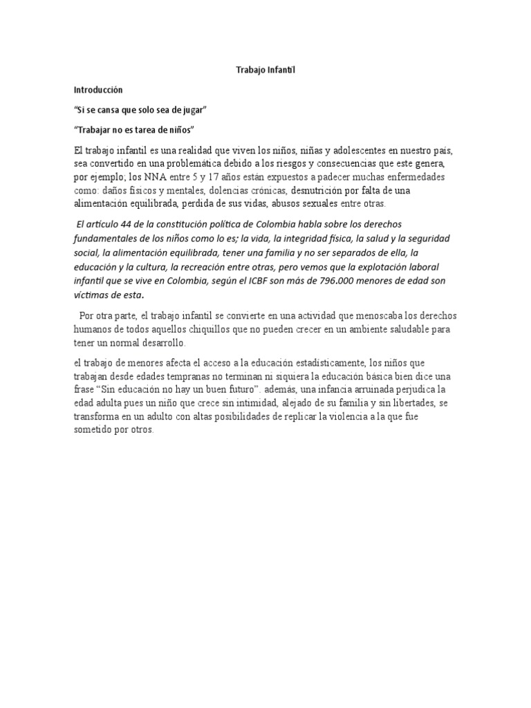 Trabajo Infantil2 | PDF