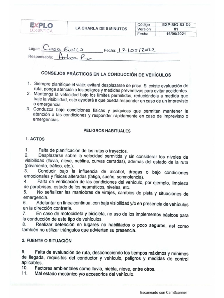 Consejor Practicos en La Coduccion de Vehiculos | PDF