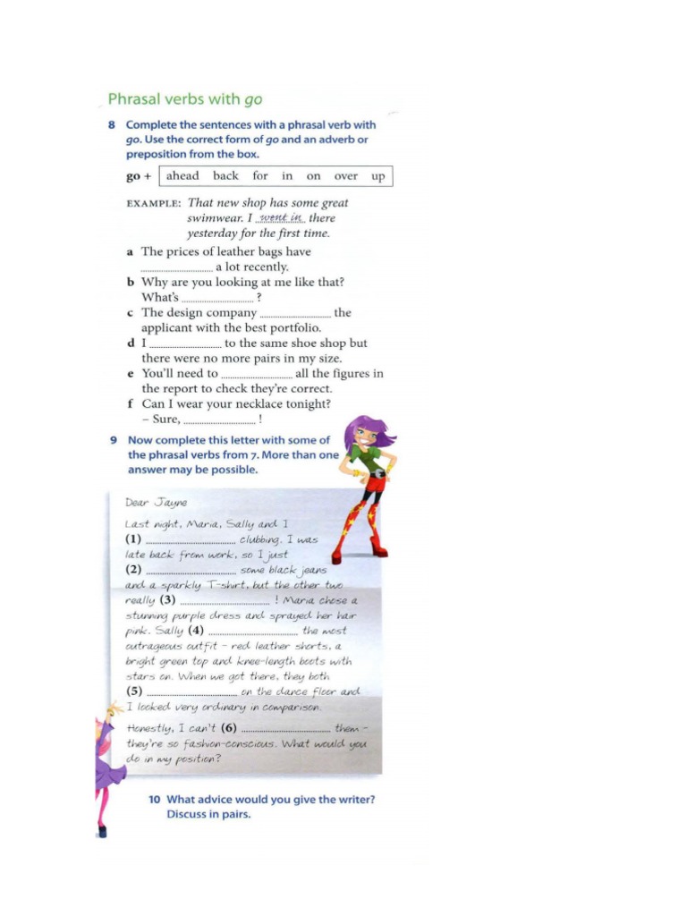Phrasal Verb With Go Activity | PDF
