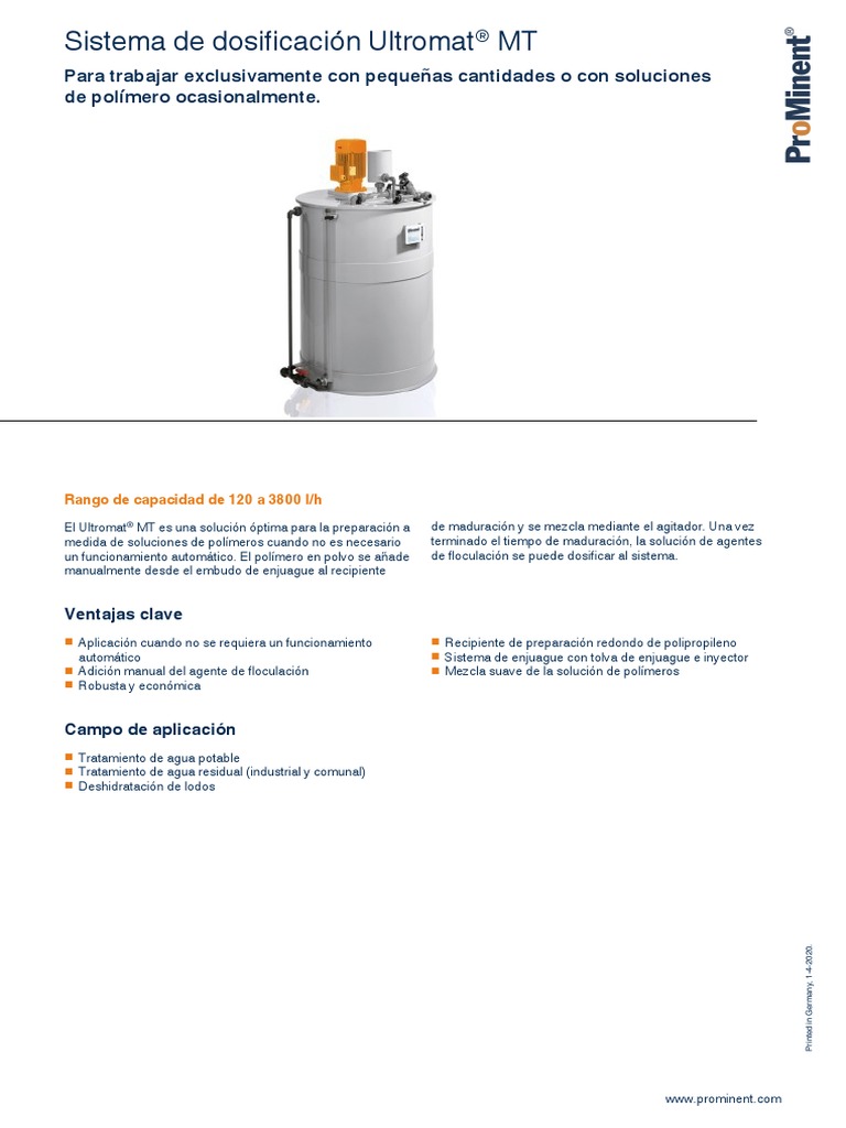 Flyer Ultromat MT Es | PDF | Física Aplicada e Interdisciplinaria ...