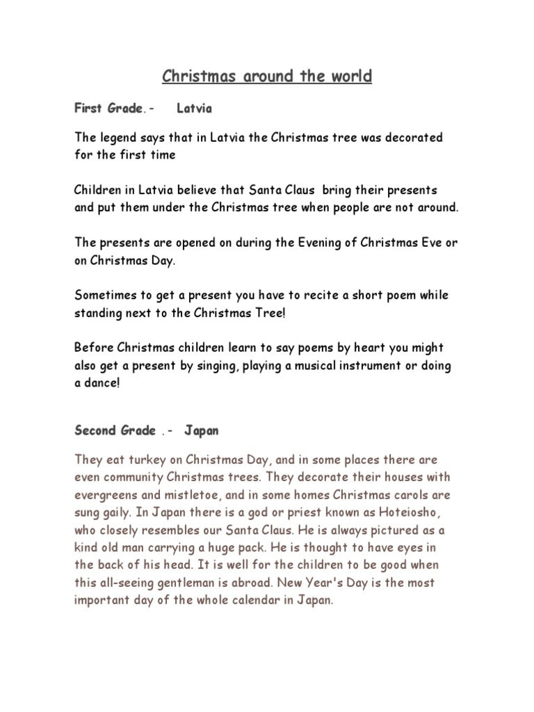 Christmas Around The World | PDF | Christmas | December Observances
