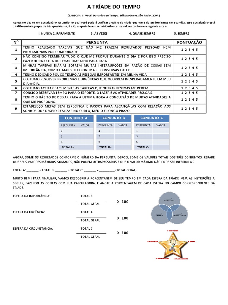 Questionário da Tríade do Tempo | PDF | Tempo