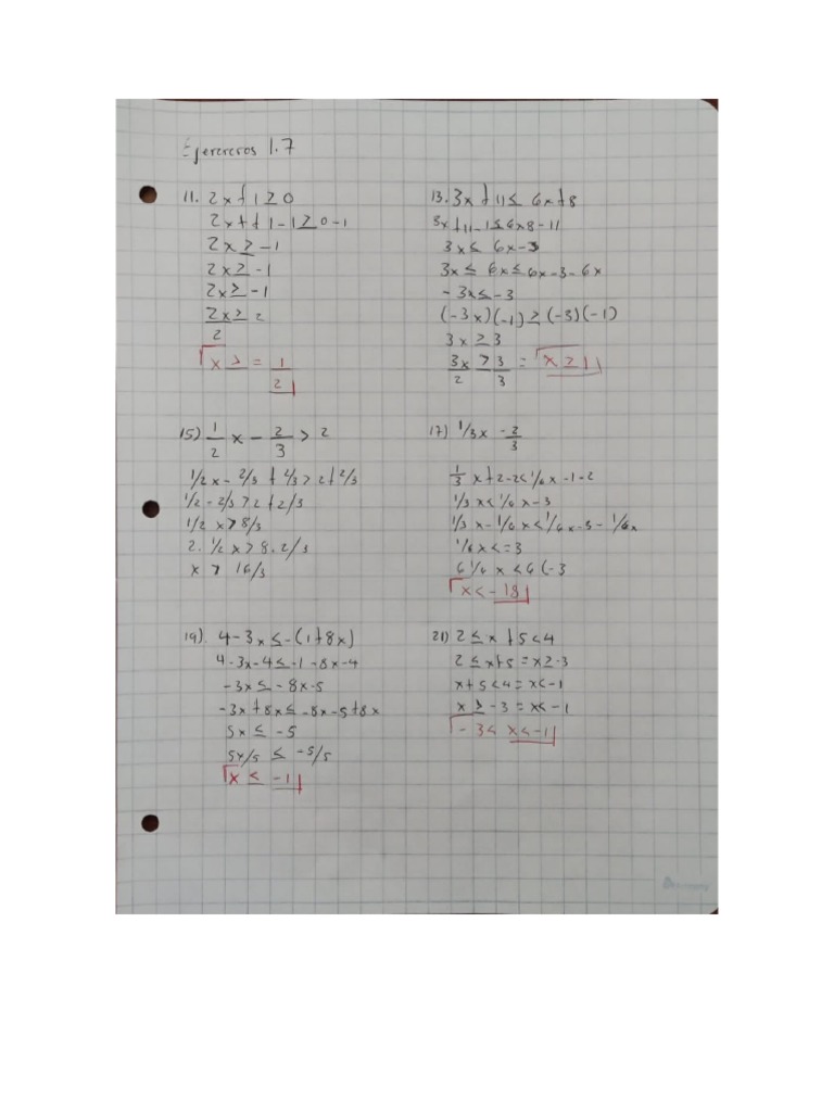 Ejercicios 1.7 | PDF