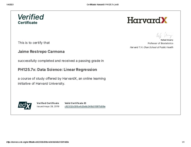 Jaime Alonso Restrepo Carmona. Data Science - Linear Regression | PDF